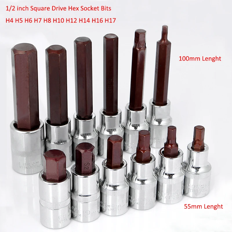 1Pcs-1-2-inch-Square-Drive-Hex-Socket-Bits-Allen-Screwdriver-Bit-Home ...