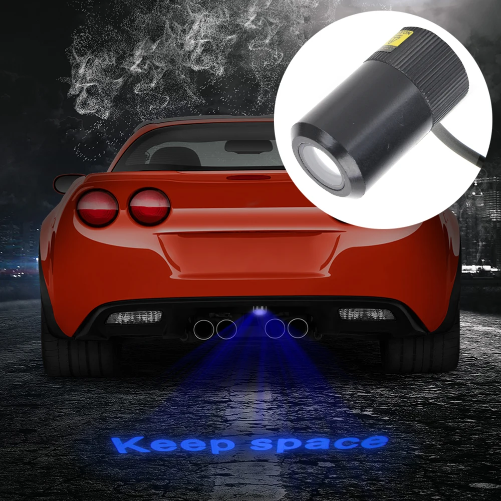 Warning Laser Tail Logo Projector Car Rear License Plate Lights Auto ...