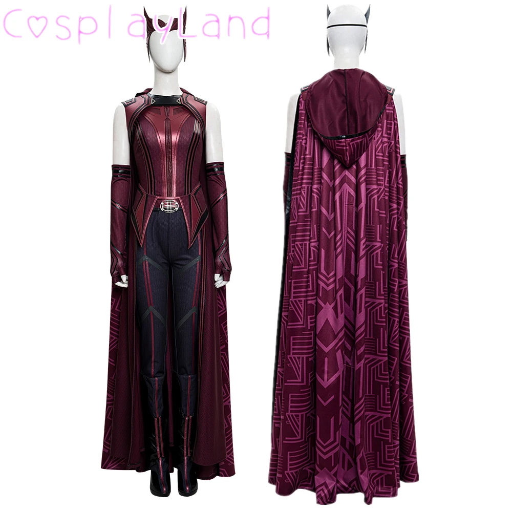 Wanda-Maximoff-Cosplay-Costume-Adult-Female-Witch-Outfit-Boots-Red ...