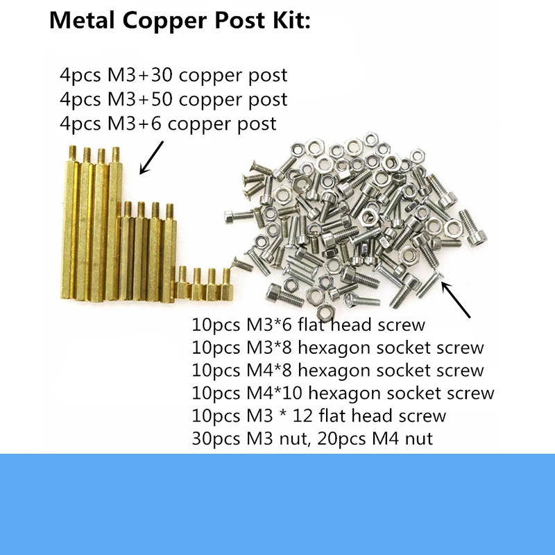 Copper Post Kit For Rc Robot Tank Car Chassis Part M3, M4 Screws And ...