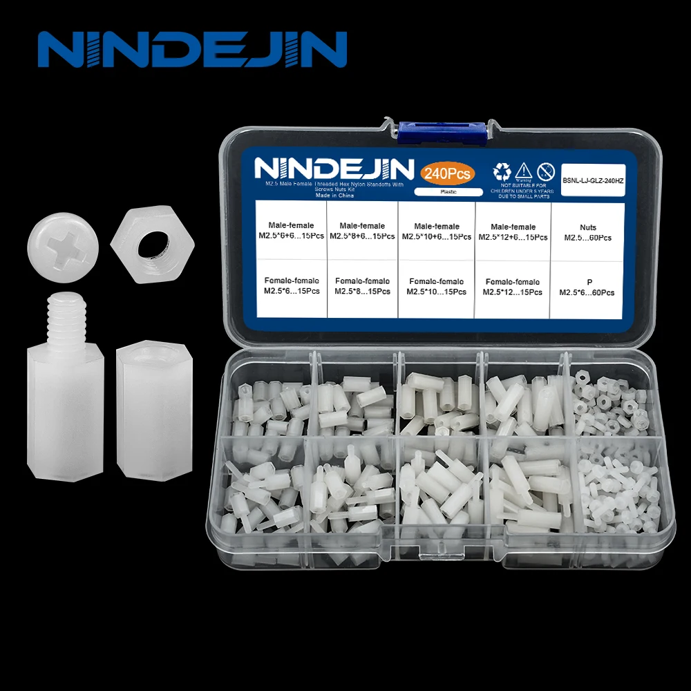 Nindejin Nylon Hex Standoff Male Female Standoff Spacer Assortment Kit ...