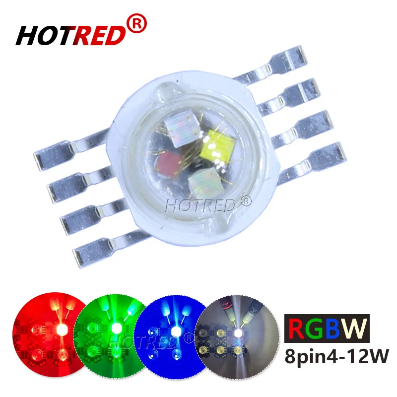 10-100PCS-45MIL-RGBW-LED-Diode-8pins-High-Power-LED-Chip-4W-12W ...