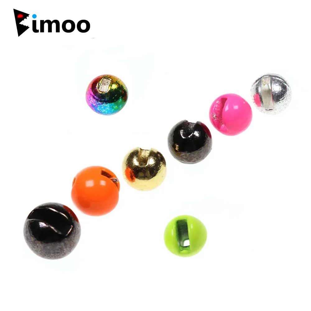 Bimoo 20pcs 2.5mm 2.8mm 3mm 3.5mm Slotted Tungsten Beads Jig Nymph Fly ...