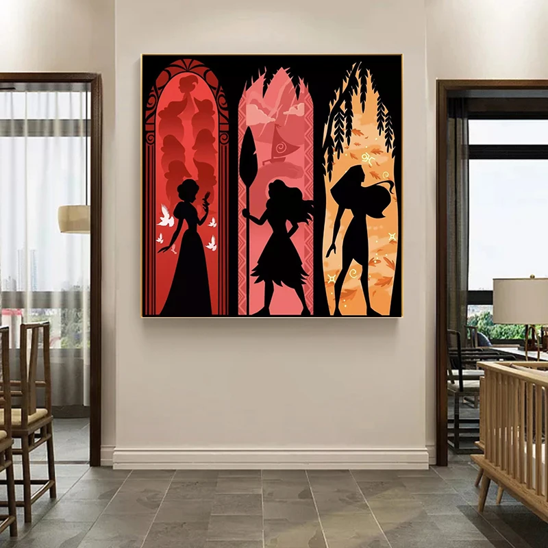 Disney Princess Silhouette Wall