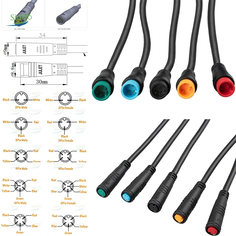 Julet-Electric-Cables-2-3-4-5-6-7Pin-Waterproof-Cable-Connector-for ...