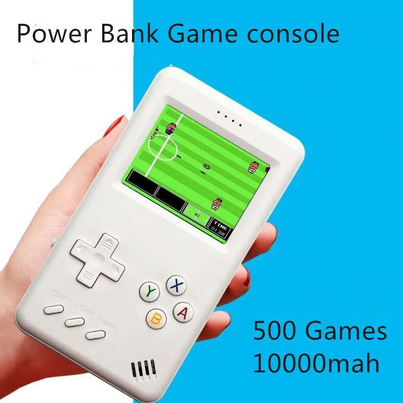 New Power Bank Retro Game console Built in 500 Game 10000mah Handheld ...