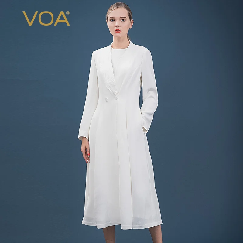 VOA Flow Yarn White 60m/m Heavy Tucker Pleats Splicing Shoulder Pads ...