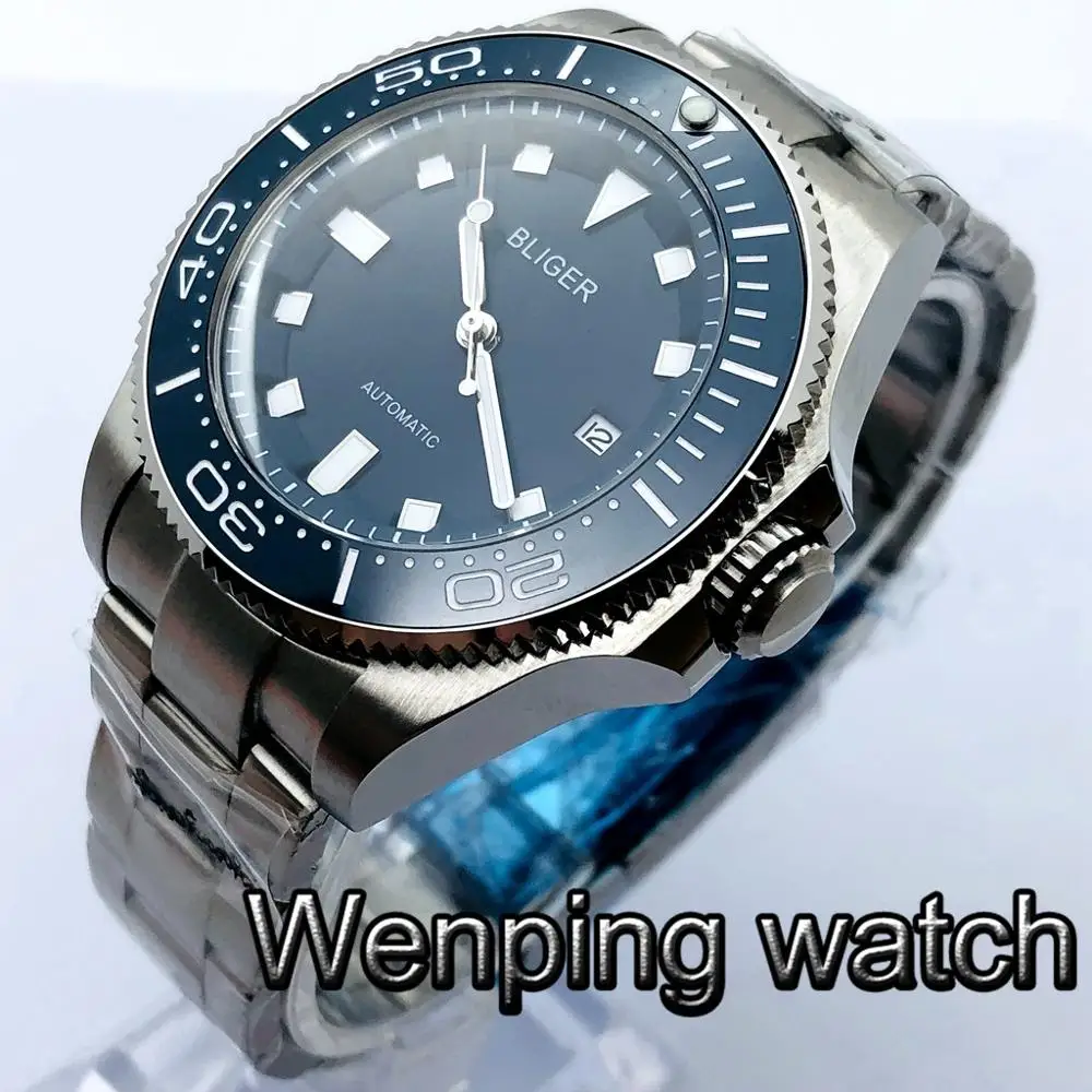 Bliger-43mm-New-Men-s-Top-Mechanical-Watch-Watch-Silver-Case-Sapphire ...