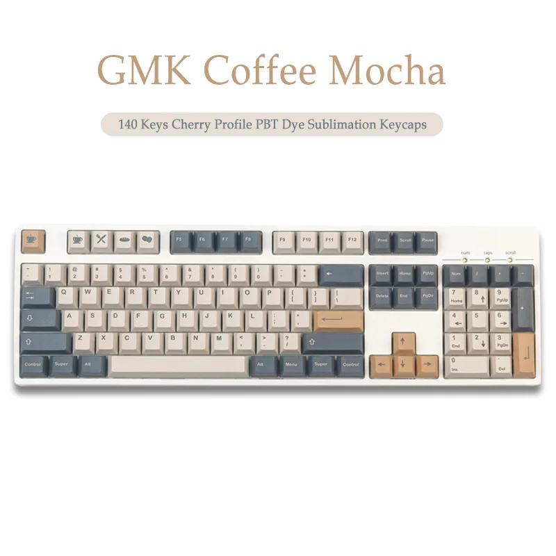 140-Keys-GMK-Coffee-Mocha-Keycaps-Cherry-Profile-PBT-DYE-Sublimation ...