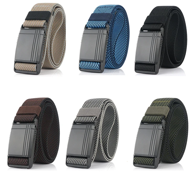 New Elastic Belt For Men Slide Metal Magnetic Buckle Adjustable Male ...