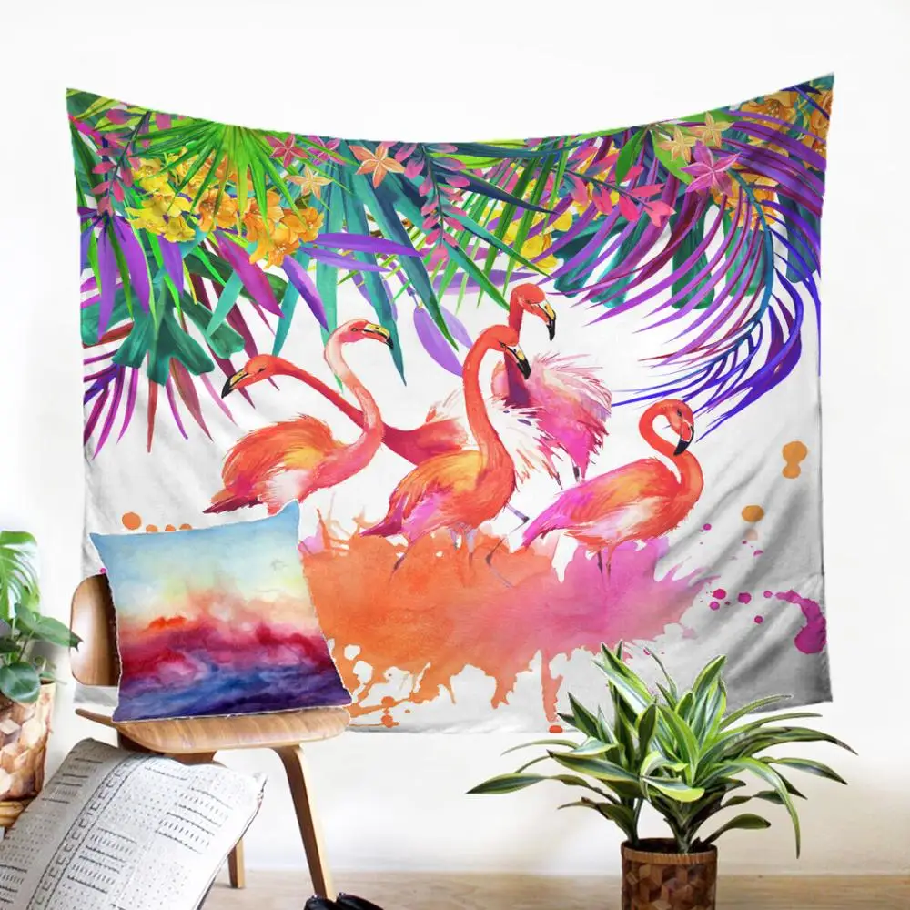 3d Wall Hangings High Quality Home Textiles Showy Flamingo Flock Design ...