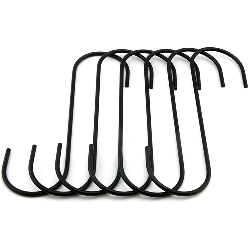 6 5 Inch Black S shaped Hanging Hooks Heavy duty S Type Hooks For 6-5-inch-black-s-shaped-hanging-hooks-heavy-duty-s-type-hooks-for