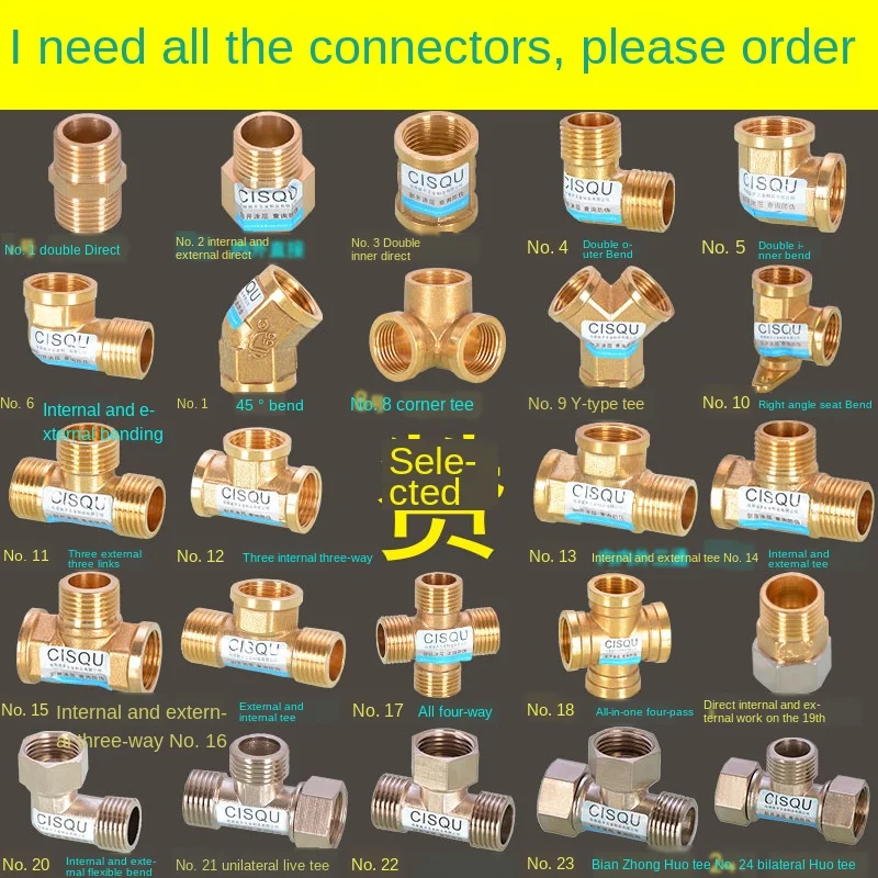 1/2 IN copper tee elbow inner and outer wire joint double inner wire ...