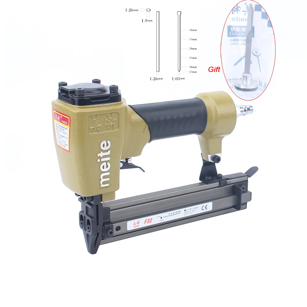 Meite F32 Pneumatic Brad Nailer Gun Air Stapler Tools for Decoration ...