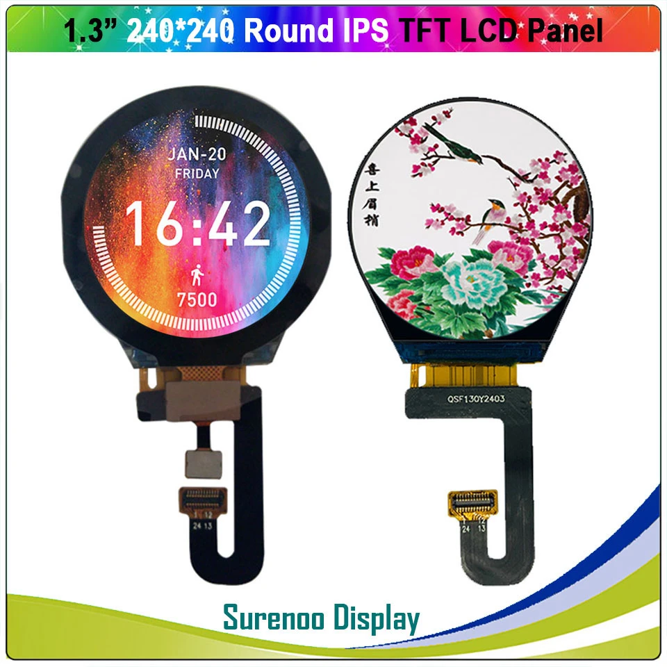 1.3 Inch Round Circle Circular 240x240 Ips Serial St7789v Tft Lcd Display Module Screen With ...