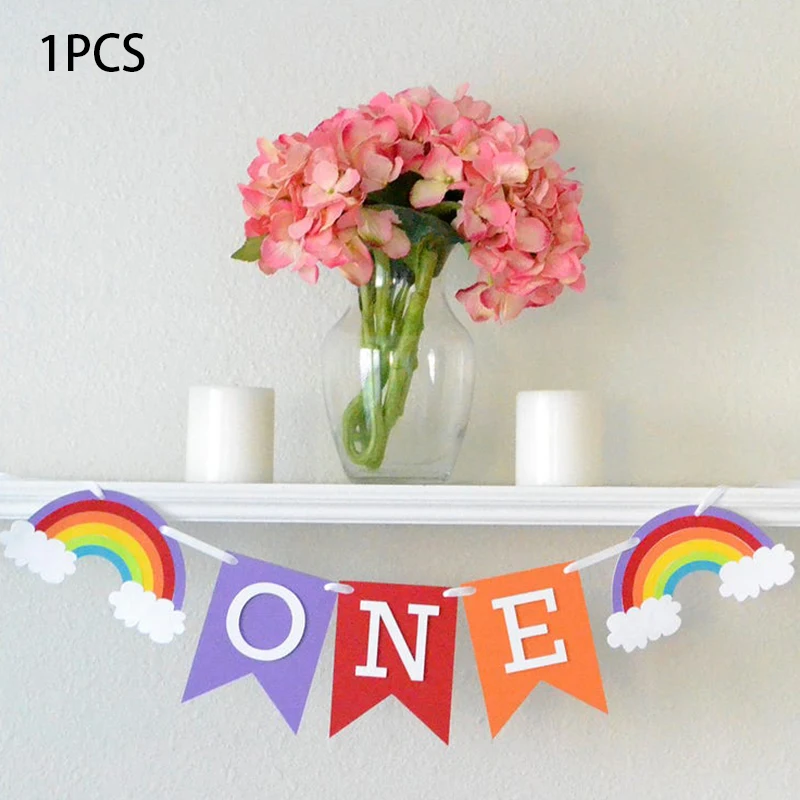 Rainbow Theme Birthday Party Banner Birthday Party Decorations Kids ...