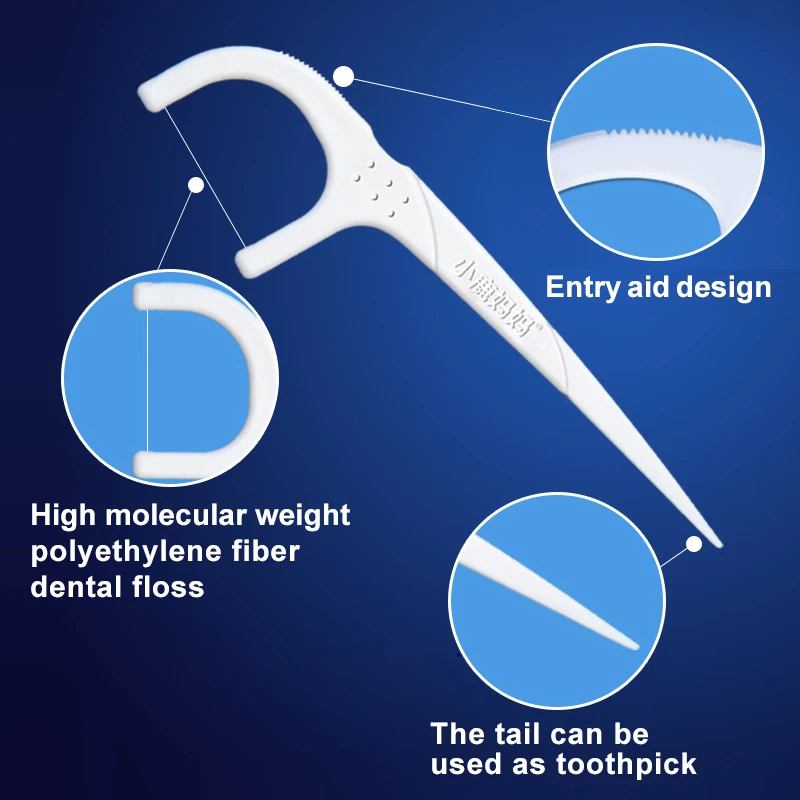 Fil dentaire,50pcs Charbon De Bambou Jetable Dentaire Flosser bâton ...