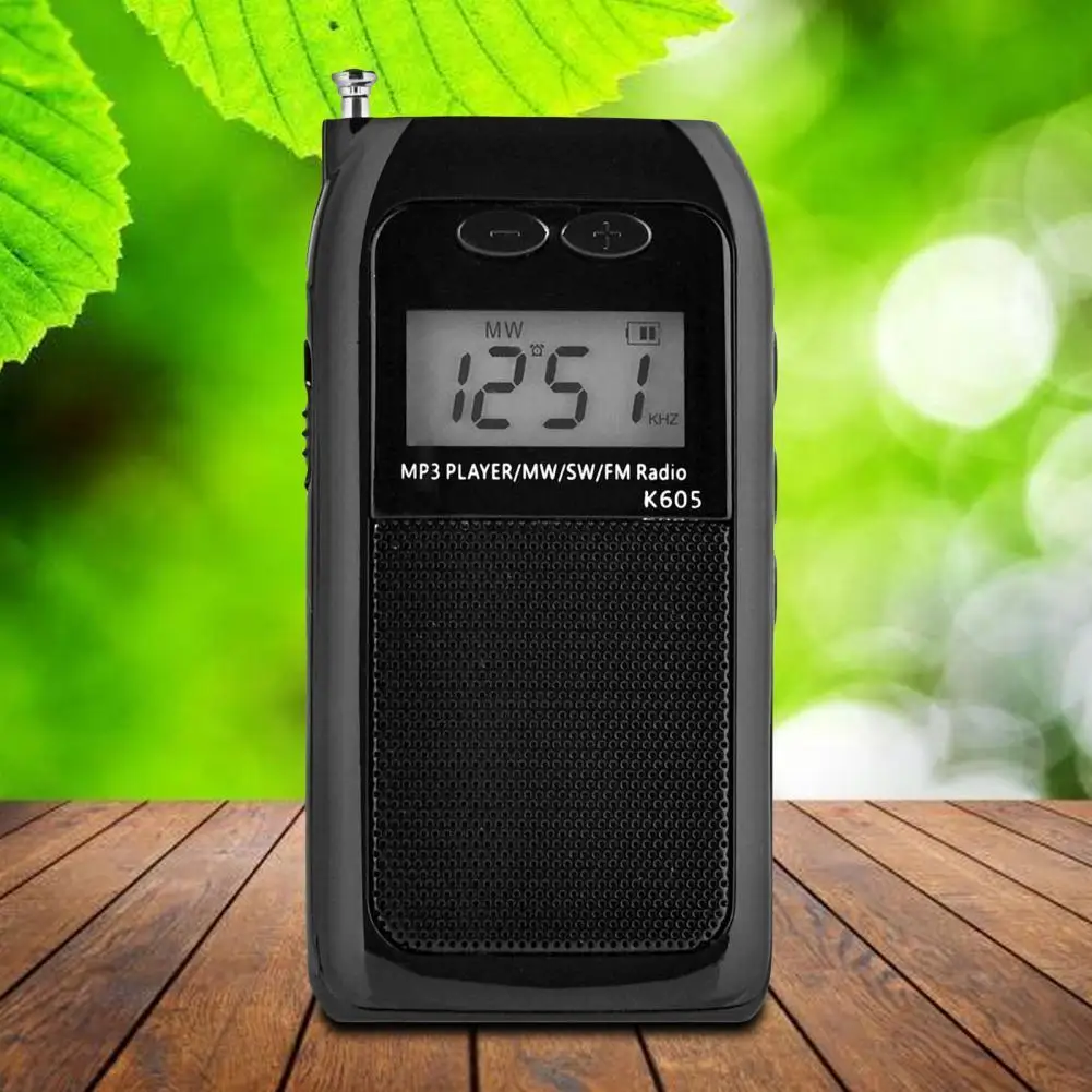 K 605 Mini Pocket Radio Rechargeable LCD Digital Display Mini Portable ...