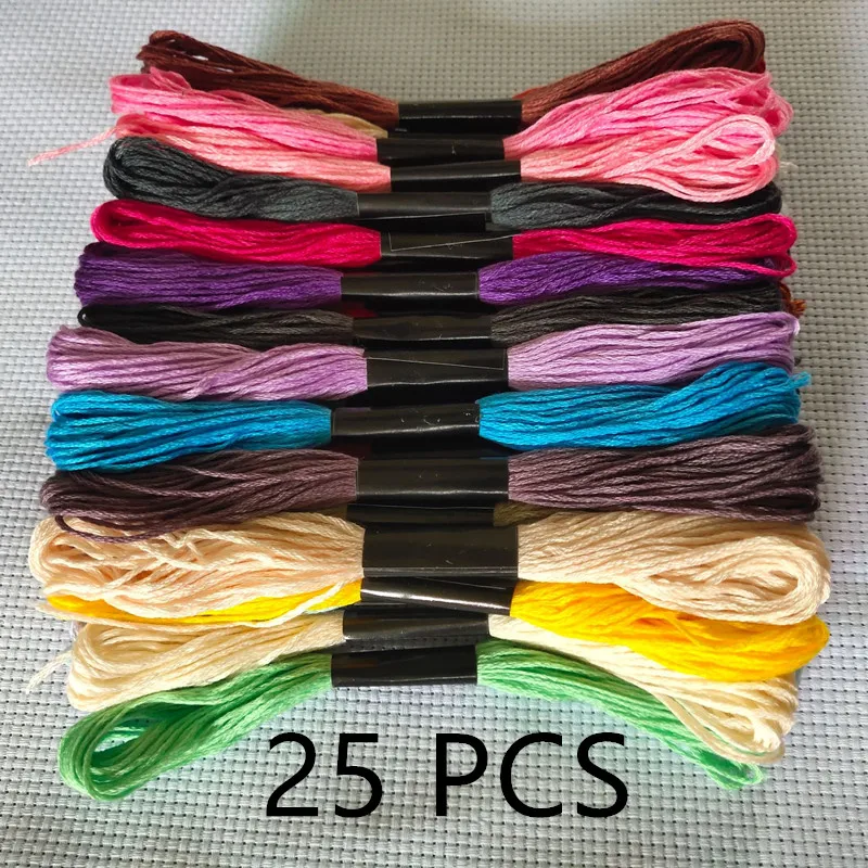 25 pcs Random Color embroidery Thread DIY Silk Line Branch Threads ...