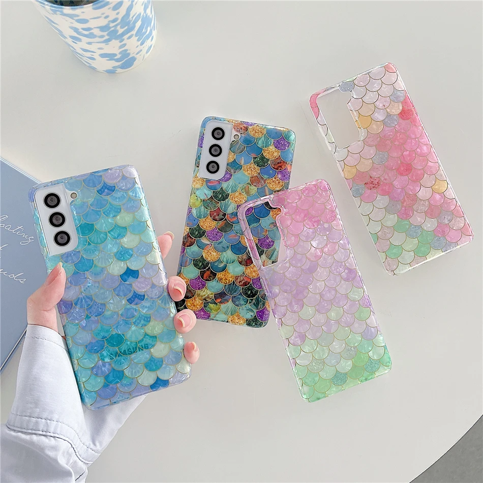 Cute-Colorful-Mermaid-Fish-Scales-Shell-Phone-Cases-for-Samsung-Galaxy ...