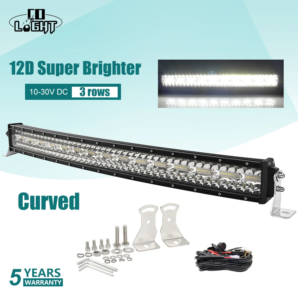 CO LIGHT 52 inch 975W 12D Curved Off road LED Light Bar 3 Rows Combo ...