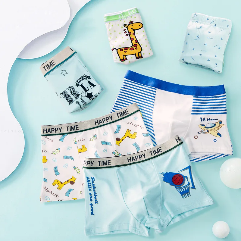 Ropa interior de 4 Uds. Para niños, ropa interior de oso de dibujos ...