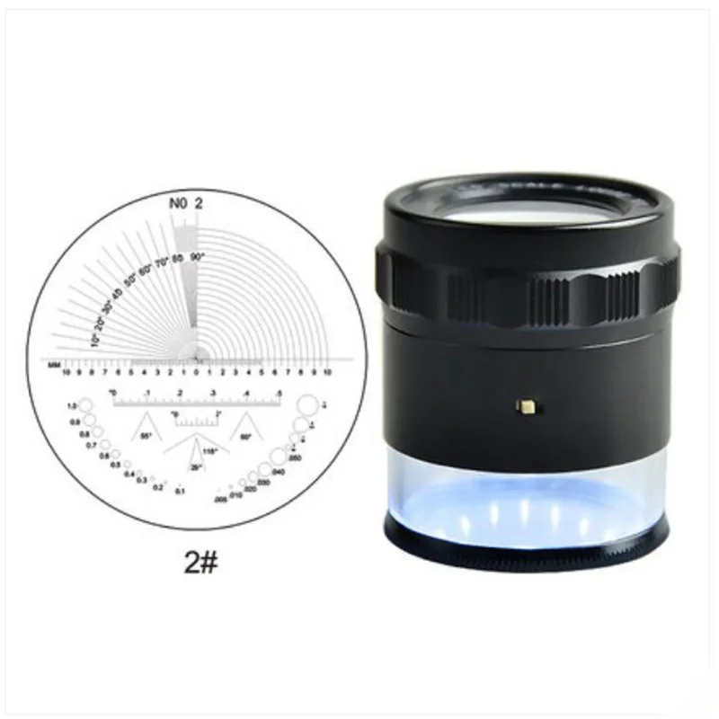 Magnification 10x Lighted Portable Cylinder Magnifier Triplet Optical ...