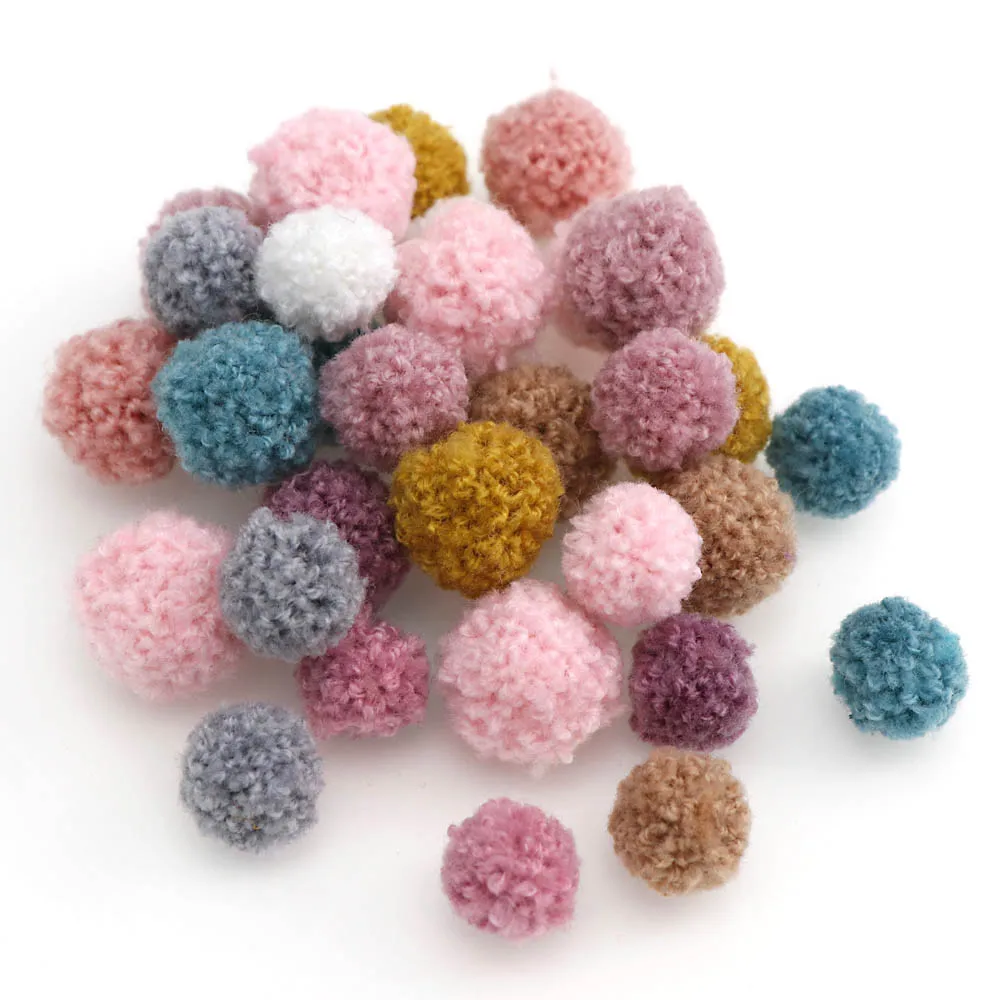 50pc-New-15-20mm-Mix-Color-Polyester-Wool-Soft-Ball-Pompoms-Ball-Crafts ...