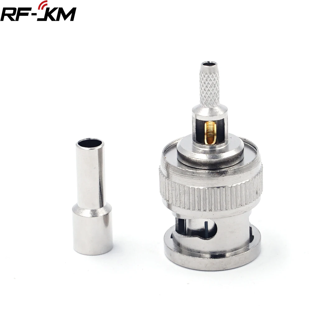 10PCS-BNC-Male-Plug-RF-Connector-Crimp-Nickelplated-50ohm-75ohm-For ...
