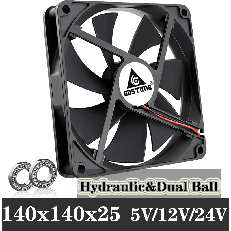 Gdstime 14cm 140mm 5v 12v 24v Pc Computer Case Fan Laptop Cpu Cooling ...