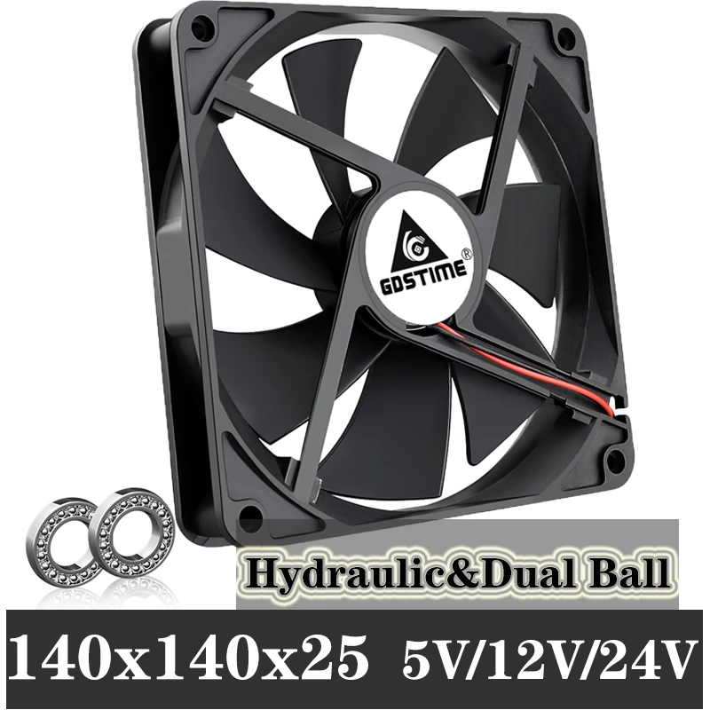 Gdstime 14cm 140mm 5v 12v 24v Pc Computer Case Fan Laptop Cpu Cooling ...