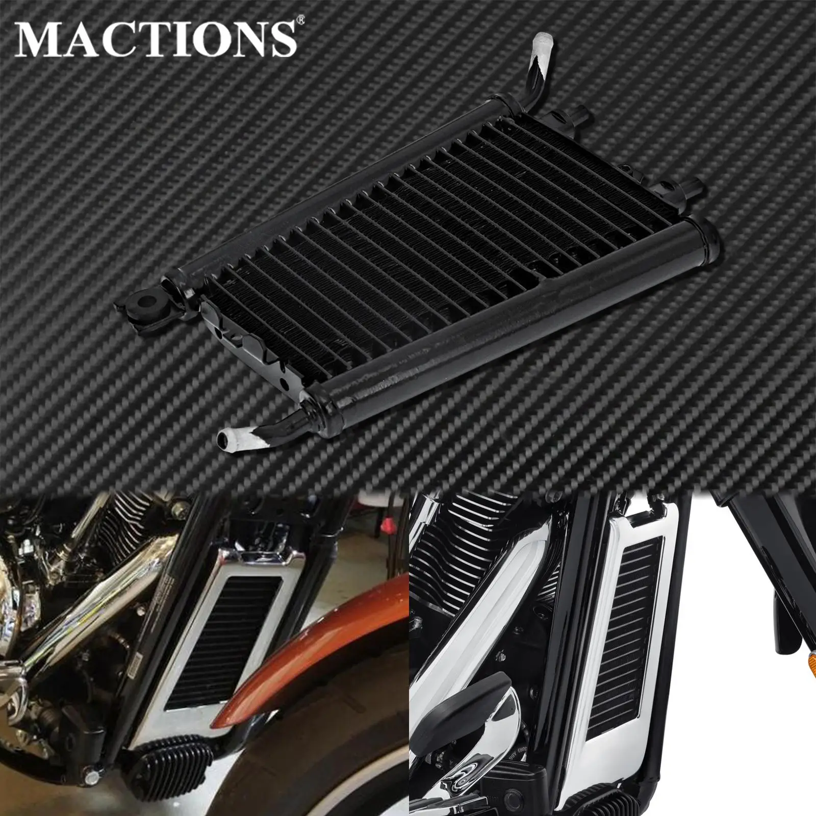 Motorcycle Black Oil Cooler Radiator For Harley Softail Slim FLSL Fat ...