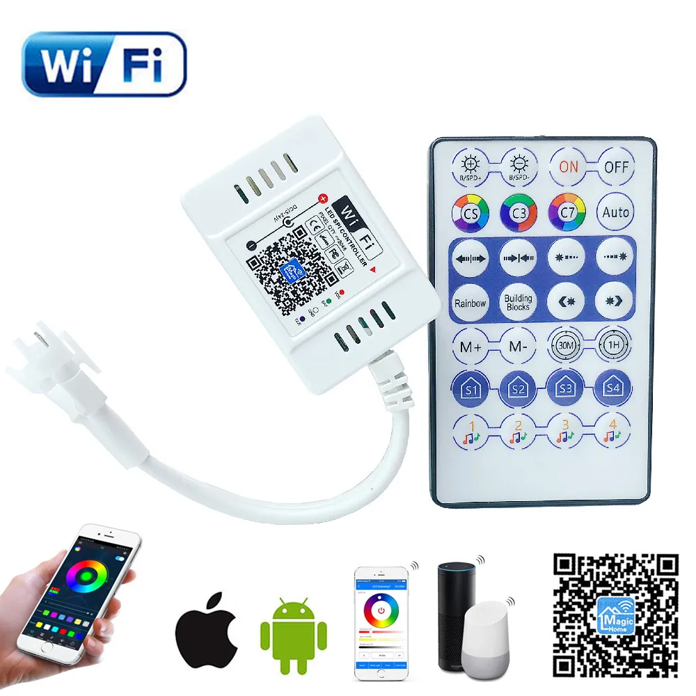 Ws2811 Ws2812b Led Strip Light Controller Wifi Spi Voice 28key Rf Led ...