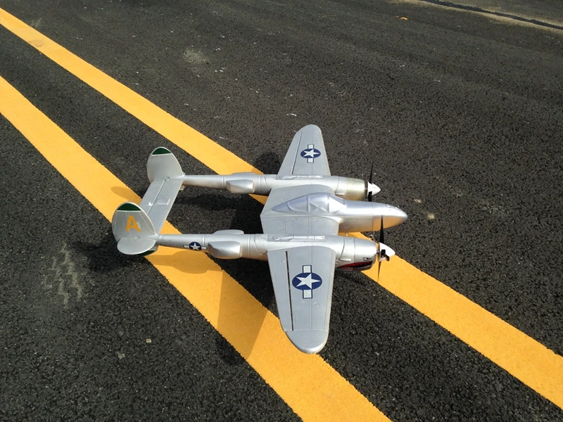 Rc Propeller Aircraft 1.2m Wingspan P38 P-38 Epo Twin Motor Silver - Rc ...