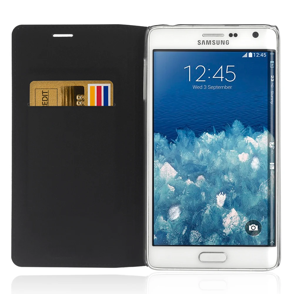 Funda de cuero con tapa para teléfono Samsung Galaxy Note Edge, carcasa ...