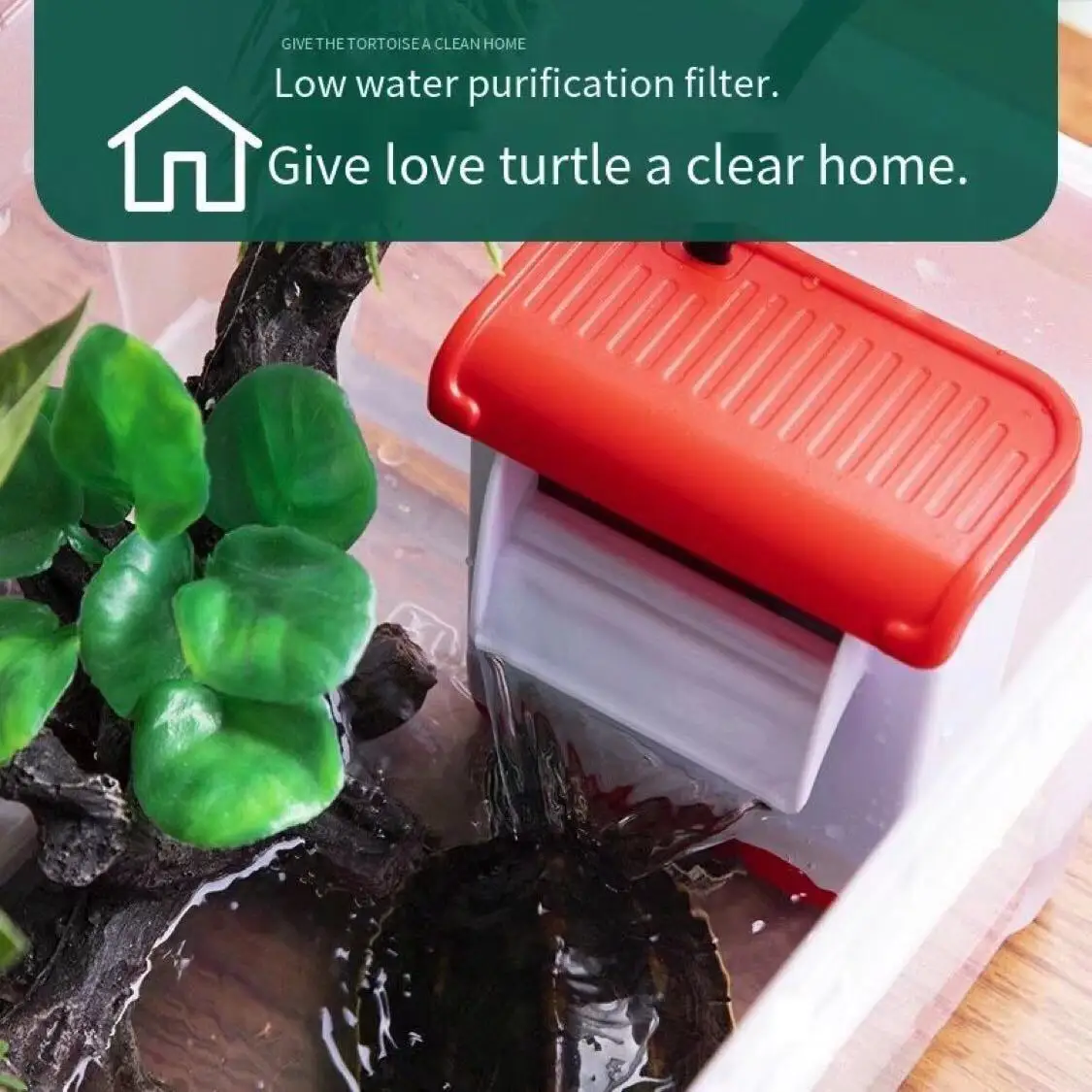 Turtle-Tank-Filter-Mini-House-Low-Water-Filter-Pump-Low-Suction-Pump ...