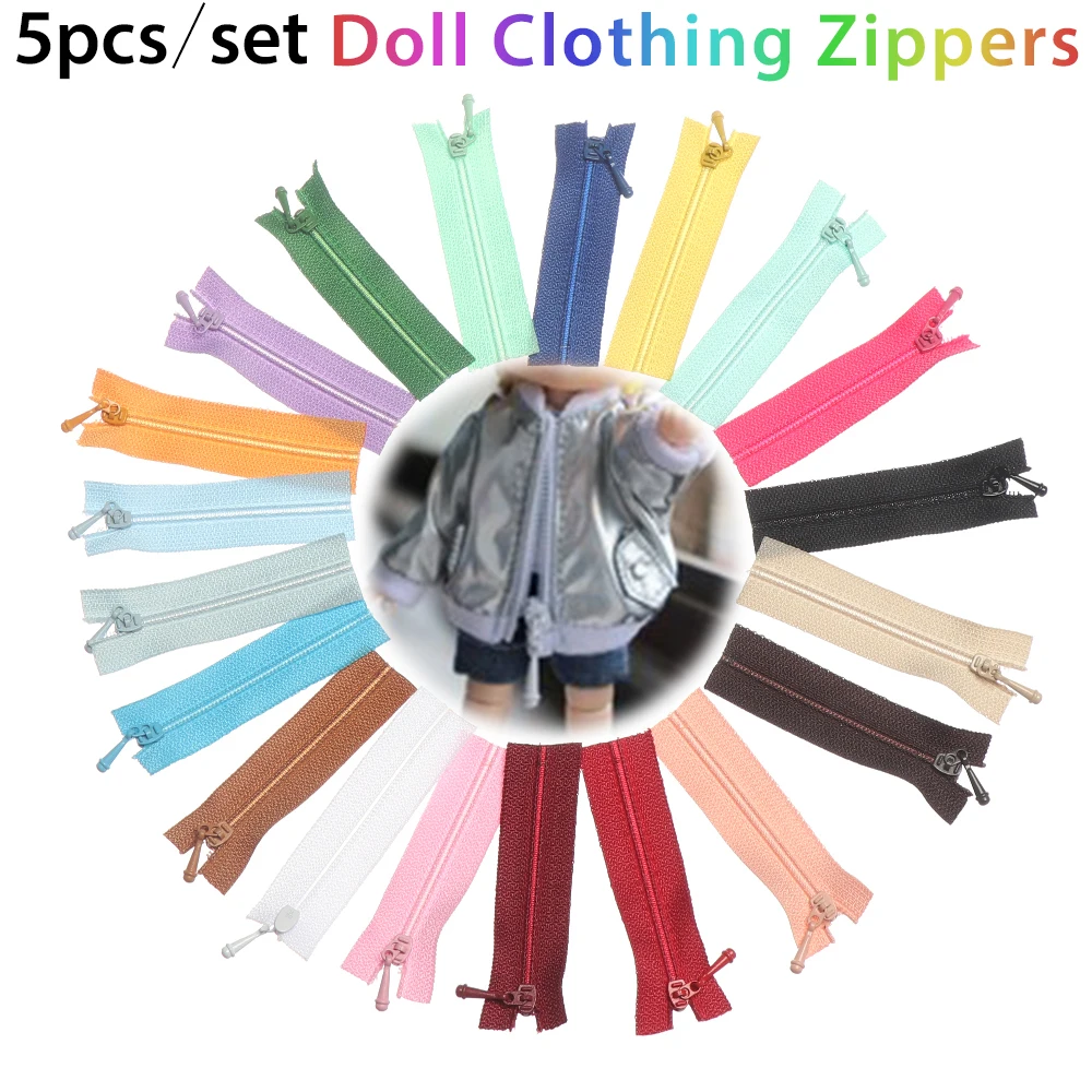 5pcs-5-1-7cm-Mini-Zipper-Doll-Clothing-Zippers-Handmade-Sewing ...
