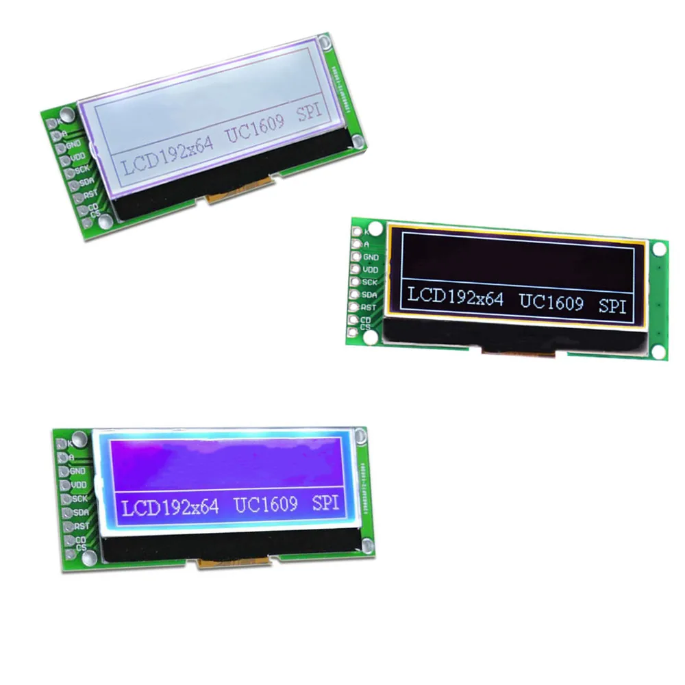 Pantalla LCD 19264 UC1609C drive 3V 5V, módulo lcd cog LCD 19264lcd, película gris, película ...