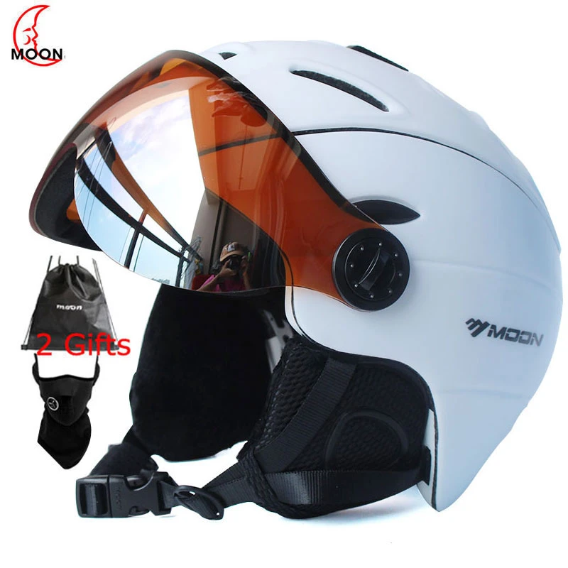 Moon Professional Half-covered Ski Helmet Integrally-molded Sports Man ...