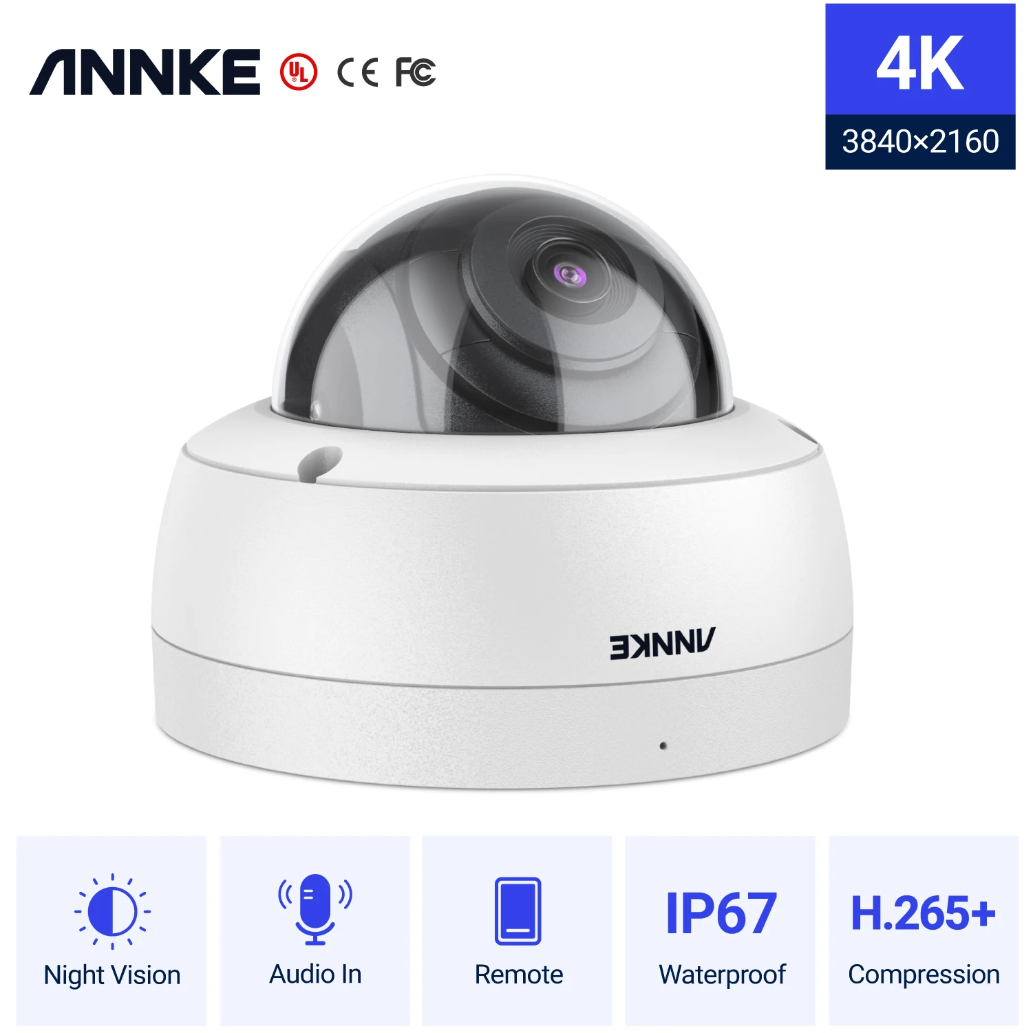 Annke Ultra Hd 8mp Poe Camera 4k Outdoor Indoor Ip67 Weatherproof ...