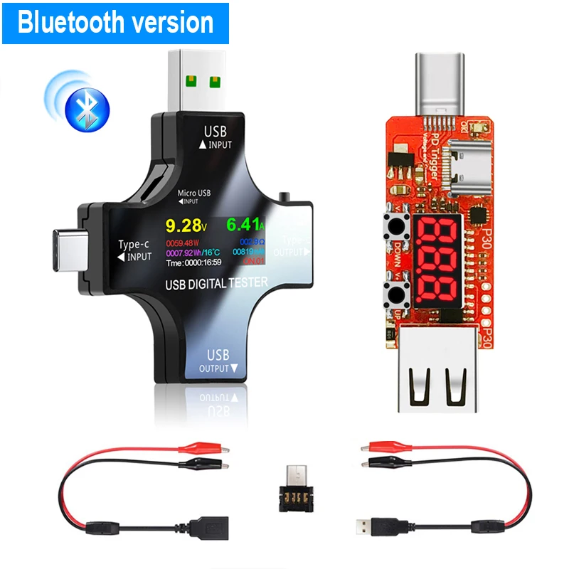 USB 3.1 Type C Bluetooth Power Meter Tester Digital Multimeter Current ...