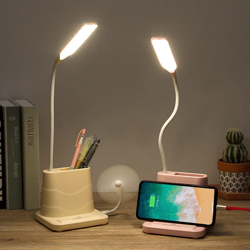 Led Creative Pen Holder Touch Bedside Lamp Bedroom Student Reading Book ...