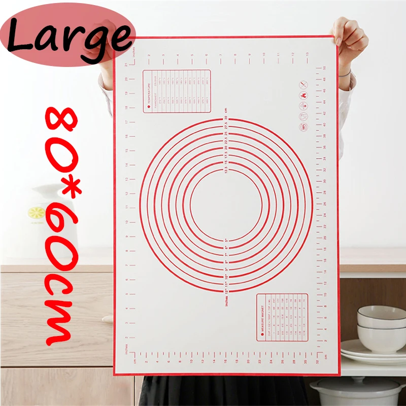 Large Size Silicone Baking Mat Non Stick Pastry Pad Sheet Pizza Dough ...