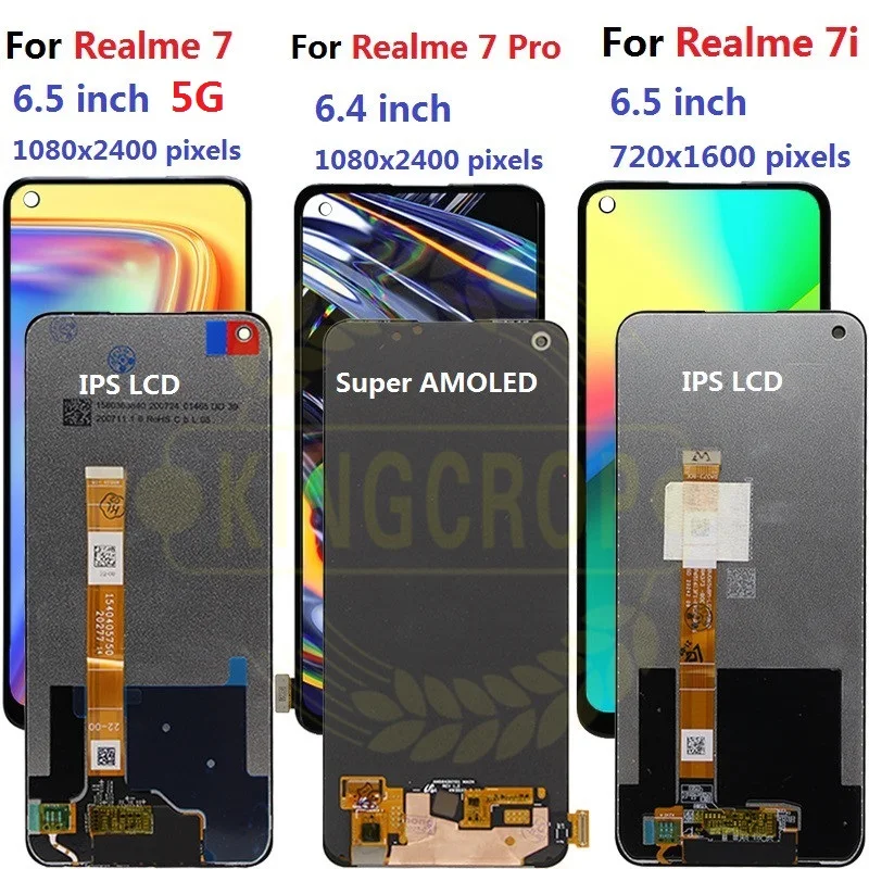 For Realme 7 LCD 5G Display Touch Screen Digitizer Assembly Replacement ...