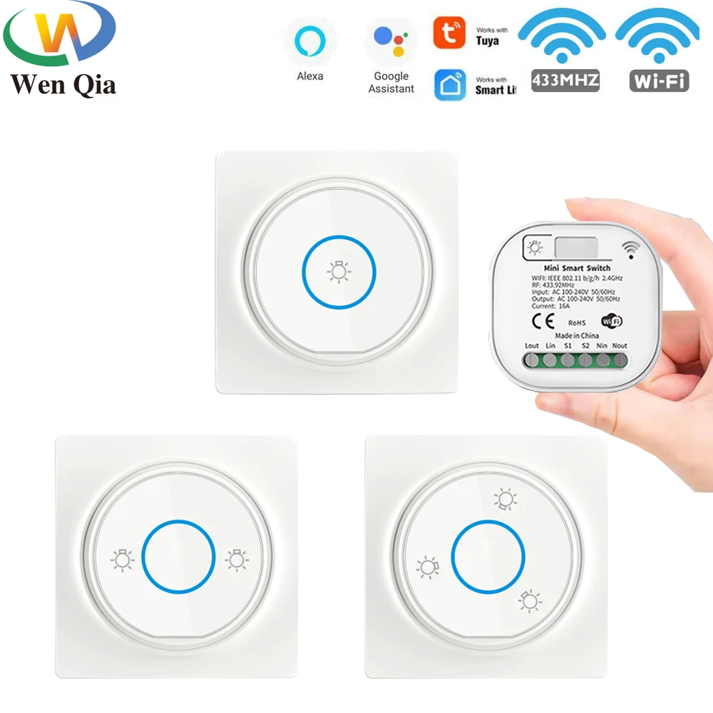 Smart Home WiFi and RF Smart Light Switch Kinetic Wireless Self Powered ...