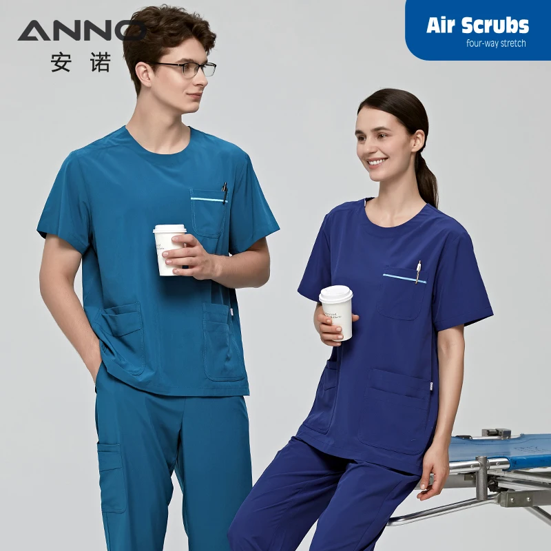 ANNO-Scrubs-Set-with-Spandex-Hospital-Work-Nursing-Uniform-Quality ...