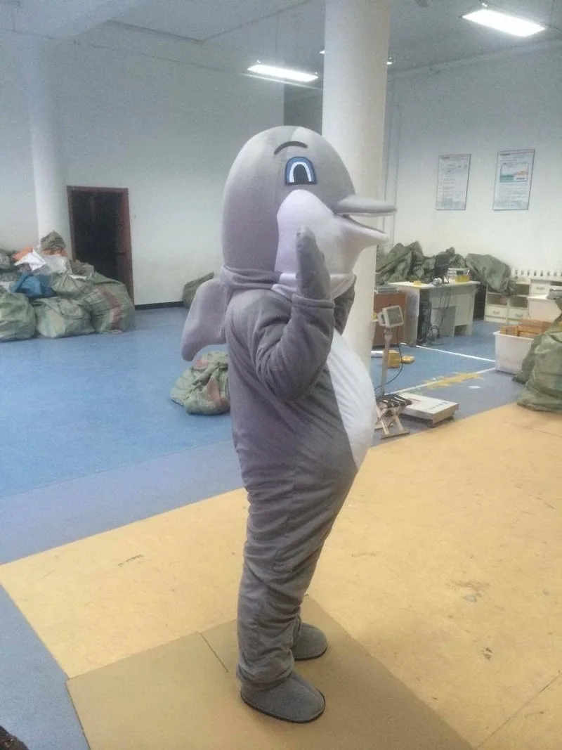 2019 Grey Dolphin Mascot Costume Cosplay Halloween Party Fancy Dress ...