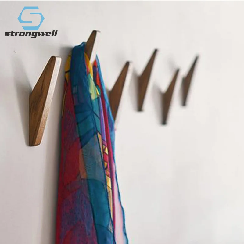 Strongwell Modernist Japanese Wooden Wall Hook Creative Solid Wood Wall ...