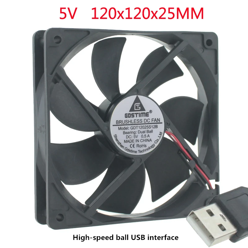 computer CPU power supply chassis fan 12cm 12025 DC5V 12V 24V 48V high ...