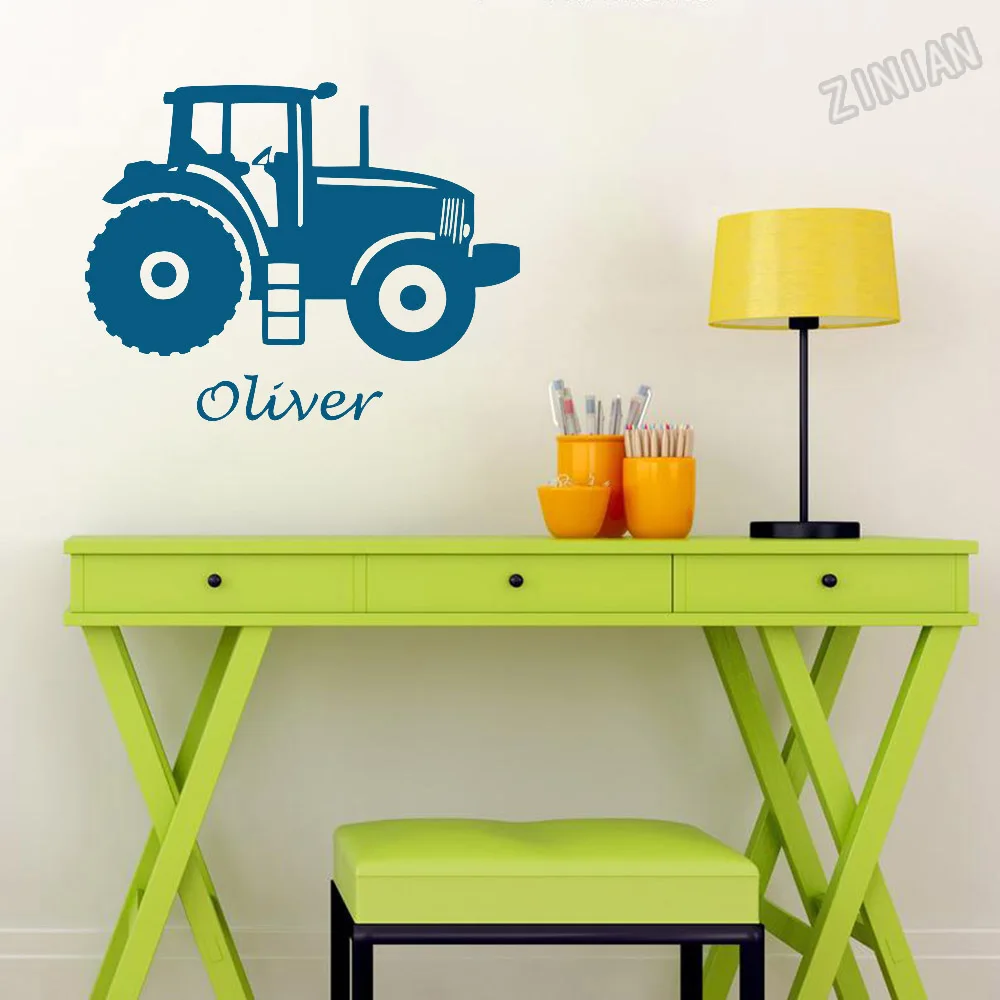 Personalized Name Farm Tractor Wall Decals Boy Girl Gift Vinyl Kids ...
